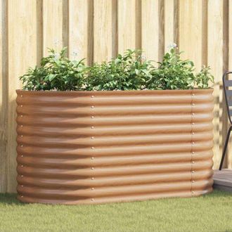 vidaXL Vidaxl - Jardini&egrave;re sur&eacute;lev&eacute;e Marron 160 x 80 x 81 cm Acier