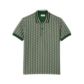 Lacoste Polo im klassischen Schnitt aus Jacquard mit Monogramm - - Tops - Herren - Gr&uuml;n - 3XL