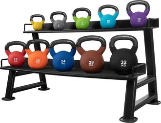 Sport-Tec Kettlebell-Set 11-tlg., 4-32 kg inkl. Ablage