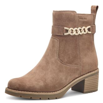 Tamaris COMFORT Damen Stiefeletten mit Absatz aus Leder Blockabsatz, Braun (Pepper Suede), 37 EU
