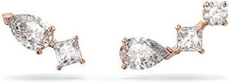Swarovski Clous doreilles Mesmera, Design asymétrique, Blanches, Placage de ton or rosé