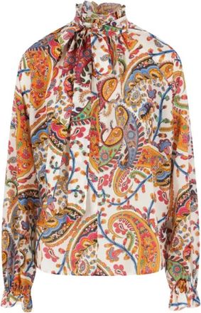 Etro Femme, Blouses et Chemises, Multicolore, Taille: 38 FR Blouse &agrave; col foulard et col en V