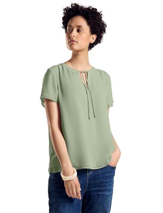 Street One Damen A344752 Chiffon Bluse, Soft Moss Green, 42