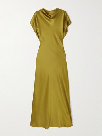 Veronica Beard Redgrave Maxikleid Aus Satin Aus Einer Seidenmischung - Grün