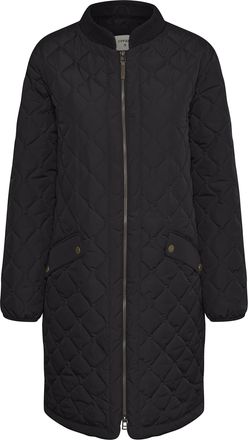 Cream Jacke ArwenCR Jacke Damen Gesteppte Lange Mantel Langarm Steppjacke 42, Pitch Black