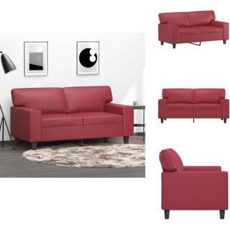 vidaXL 2-Sitzer-Sofa Weinrot 120 cm Kunstleder - 2-Sitzer Sofa - Couch - Wohnzimmersofa - Ledercouch - Samtcouch