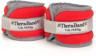 Theraband Gewichtsmanschetten f&uuml;r Handgelenke - 2er-Set, je 450 g - Rot - F&uuml;r Gleichgewichtstraining, Reha, Fitness & sicheres Outdoor-Workout mit Reflektoren