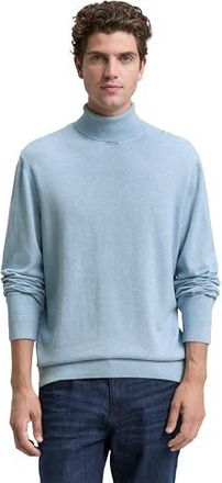 Tom Tailor 1048013 Pull-Over, 38676-Light Metal Blue Melange, L Homme