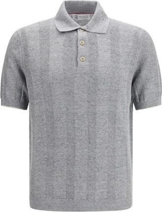 Brunello Cucinelli Homme, Tops, Gris, Taille: 2XL Chemise habill&eacute;e en lin &agrave; col classique