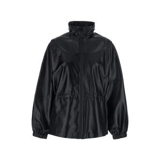 Givenchy Elasticated-waist Leather Relaxed Fit Jacket