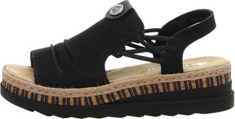 Rieker Damen Pantoletten V7972, Frauen Slipper,Schlupfschuhe,schluepfschuhe,Slides,Slip-ons,Backless Slipper,Gartenschuhe,schwarz (00),39 EU / 6 UK