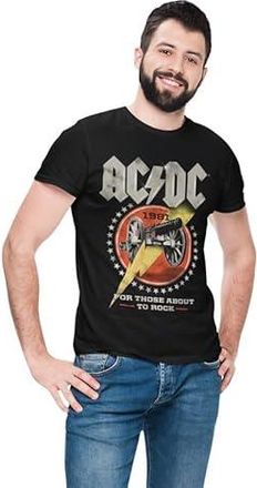 AC/DC « 1981 Vintage » MEACDCRTS032 T-Shirt Homme, Noir, Taille XXL