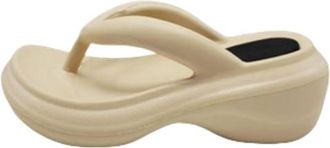 Generic Tongs à plateforme pour femme avec soutien de la voûte plantaire EVA - Tongs décontractées pour la plage dété, jaune, 38 EU
