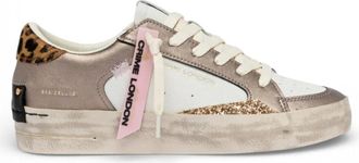 Crime London Femme, Chaussures, Blanc, Taille: 40 EU SK8 Deluxe Animalier Baskets