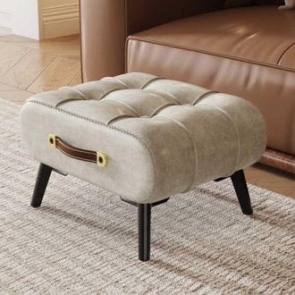 Generic Schuhbank Aus Massivholz - Tragbarer Schuhwechselhocker for Den Eingangsbereich Mit Plüschkissen, Stapelbares Design for Schlafzimmer, Wohnzimmer(Whit