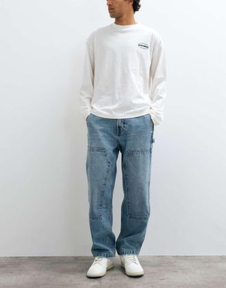 Abercrombie & Fitch Jeans in lockerer Passform im mittleren Blauton