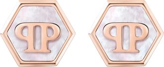 Philipp Plein Ohrringe - Ohrringe Plein Mini Logo - Gr. unisize - in Quarz - f&uuml;r Damen