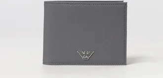 Emporio Armani Portefeuille &agrave; deux volets en similicuir Saffiano avec logo