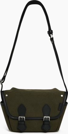 Le Tanneur Petit sac bandouli&egrave;re Solveig en toile coton et cuir lisse