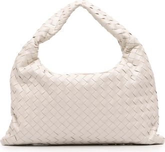 Bottega Veneta Hobo Bags - Small Calfskin Intrecciato Hop Hobo - Gr. unisize - in Weiß - für Damen