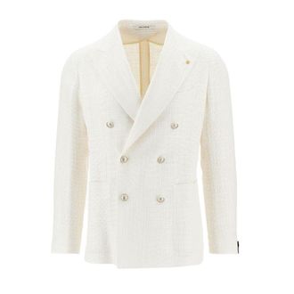 Tagliatore Canvas double-breasted jacket Man 52