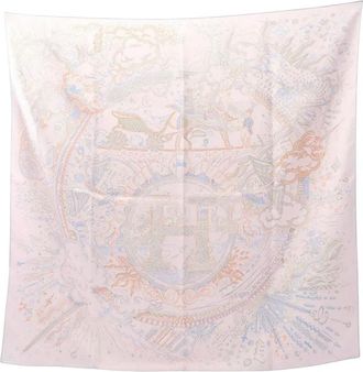 Herm&egrave;s 2021-2025 Please Hold The Line Silk Scarf scarves - Rosa
