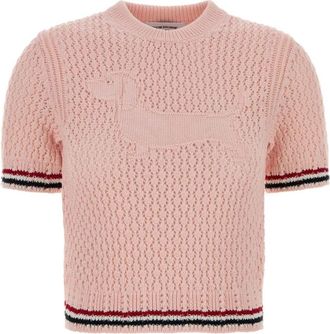 Thom Browne Femme, Pulls, Rose, Taille: 34 FR Pulls &agrave; col rond