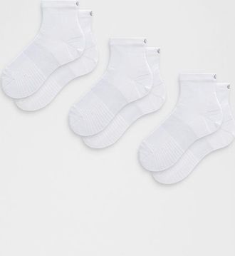 lululemon Unisex Power Stride Sneaker Socken 3er-Pack - Gr&ouml;&szlig;e XL in White