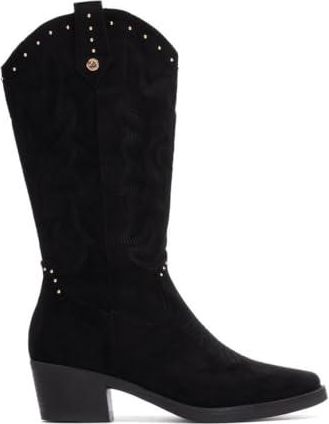 Xti Bottes de cowboy Femme Noir - Chaussures confortables et polyvalentes - Mode d&eacute;contract&eacute;e - Mod&egrave;le 13056901 (Taille41)