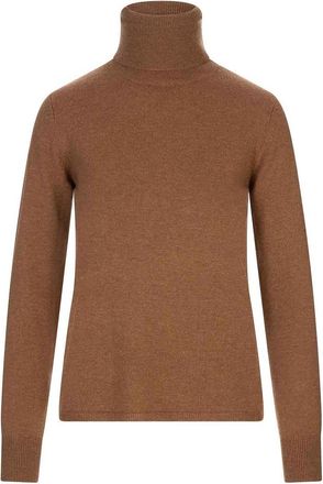 Max Mara Rundhalspullover - Hellbraun