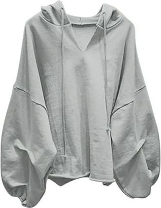 Onsoyours Sweat a Capuche Femme Col V Sweat Hoodie Manche Longue Automne Hiver Top Blouse Chic et &eacute;l&eacute;gant D&eacute;contract&eacute; Haut Pull Sport Tee Shirt L&eacute;ger Hoodies &agrave; 