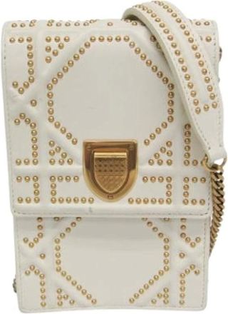Dior Sac bandouli&egrave;re Pre-owned Diorama Studs Chain - Femme - Pre-owned - Blanc - Taille: ONE Size
