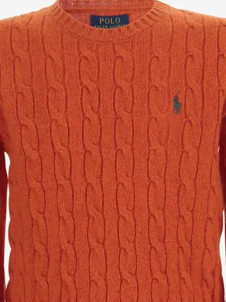 Polo Ralph Lauren Boys Sweater Wool And Cashmere Cable-Knit, Orange