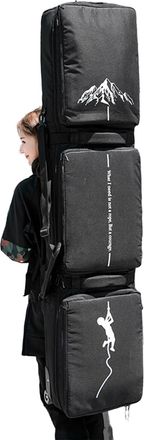Generic Skitasche Mit Rollen - Flugreise-Snowboardtaschen Gepolsterte Snowboardtasche Passend F&uuml;r Ski Und Skischuhe, Bietet Platz F&uuml;r 2 Paar Ski,Black a