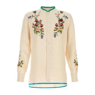 Valentino Garavani Homme, Chemises, Beige, Taille: M Camicia Collo Guru