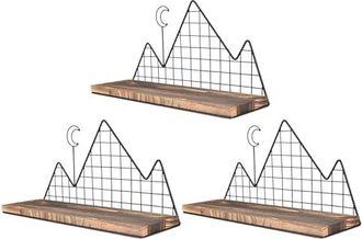 Generic &Eacute;tag&egrave;res flottantes - Support d&eacute;coratif en bois sans per&ccedil;age - &Eacute;tag&egrave;re murale de montagne - Pour maison, cuisine, salle de bain, chambre &agrave; coucher, sa