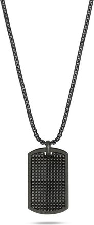 s.Oliver Herren Necklace - Halskette aus mattiertem Edelstahl mit Taganh&auml;nger - IP Gun - Venezianerkette verstellbar bis 60 cm - wasserfest & hautfreundlich