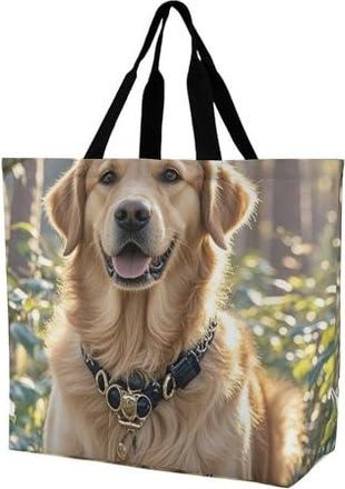 Generic Golden Retriever Sac A Main Femmes D&eacute;contract&eacute; Sacs Pliable Sac Courses Pour Gym Shopping Plage