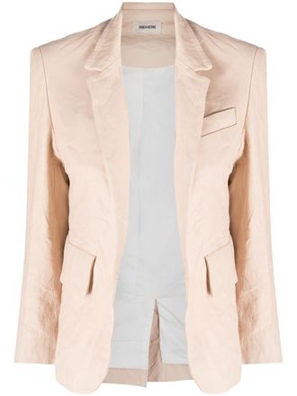 Zadig&Voltaire veste en cuir Verys &agrave; effet froiss&eacute; - Tons neutres