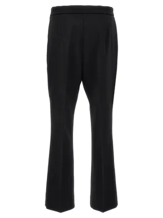 Max Mara Womens Black Virgin Wool Cropped Pants