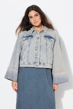 Ulla Popken Jeansjacke Jeansjacke Stretchdenim Hemdkragen Langarm