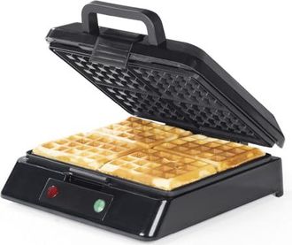 Gourmetmaxx Waffeleisen für 4 Belgische Waffeln | Waffelautomat mit Antihaftbeschichtung, stufenlos einstellbarer Bräunungsgrad und Kontrollleuchte | Duftende bel