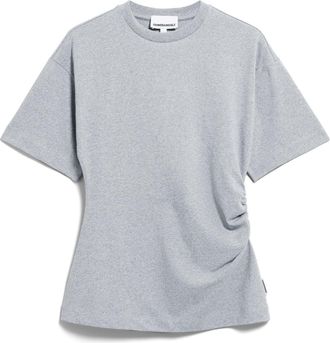 Armedangels Damen Heavyweight T-Shirt aus recyceltem Baumwoll Mix JAREKAA Slim Fit Silver Melange