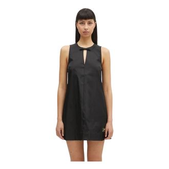 Ganni Duchesse Nylon Mini Kleid - - Dresses - Damen - Schwarzk - XS