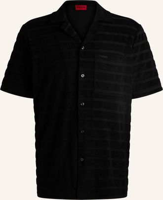 HUGO BOSS Hugo Business Hemd Ellino Relaxed Fit schwarz