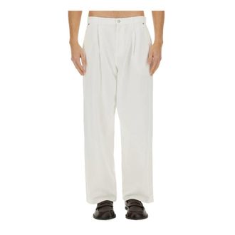 Moschino Laurel Crown Emblem Straight Hosen - - Trousers - Herren - Wei&szlig; - M