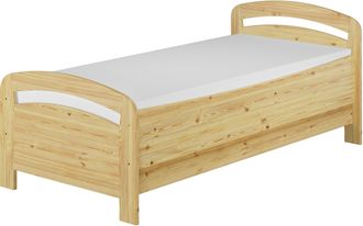 Erst-Holz Seniorenbett extra hoch 90x200 Matratze Rollrost Kiefer Bett Massivholz Holzbett 60.43-09 M