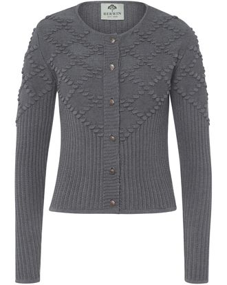 Berwin & Wolff TRACHT FOLKLORE LANDHAUS Strickjacke mit Rauten 136370 grau