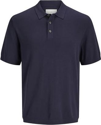 Jack & Jones Polo uni Jprccwilliam Knit SS Sn pour Homme, Bleu, XL