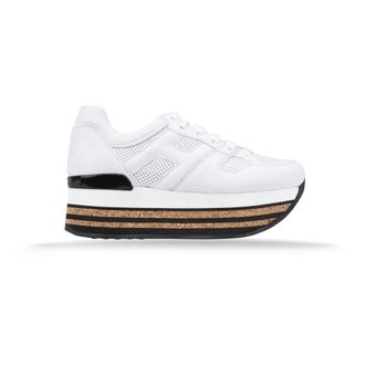 Hogan Leder-Sneaker mit Wildlederabsatz - - Shoes - Damen - Wei&szlig; - 35 EU
